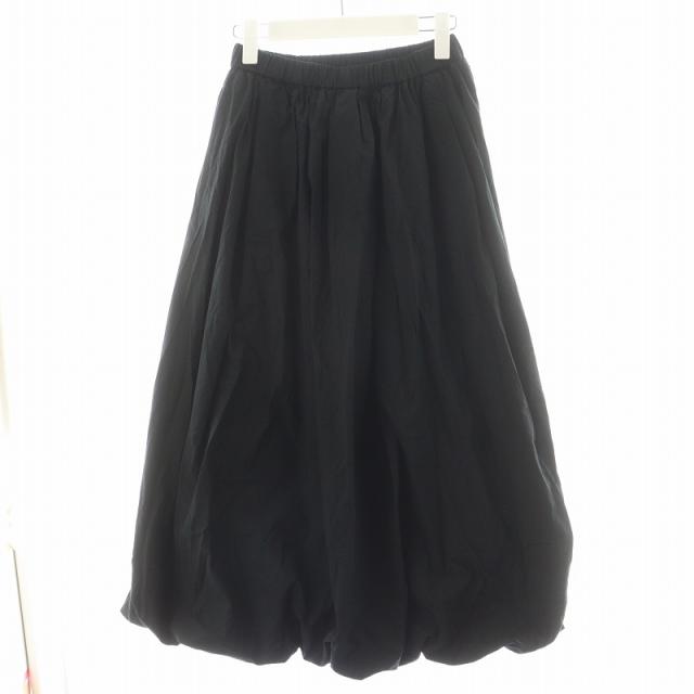 【中古】ナゴンスタンス nagonstans 24SS depth flare skirt フレアスカート ロング丈 コットン S 黒
