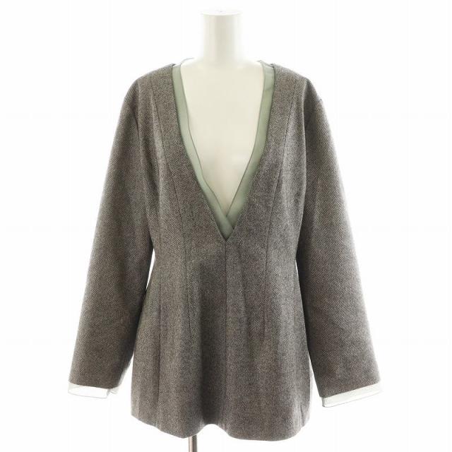 【中古】アドーア ADORE 24AW ツィードツイルブラウス シャツ 長袖 38 グレー 531-4210106 /AN19 レディース