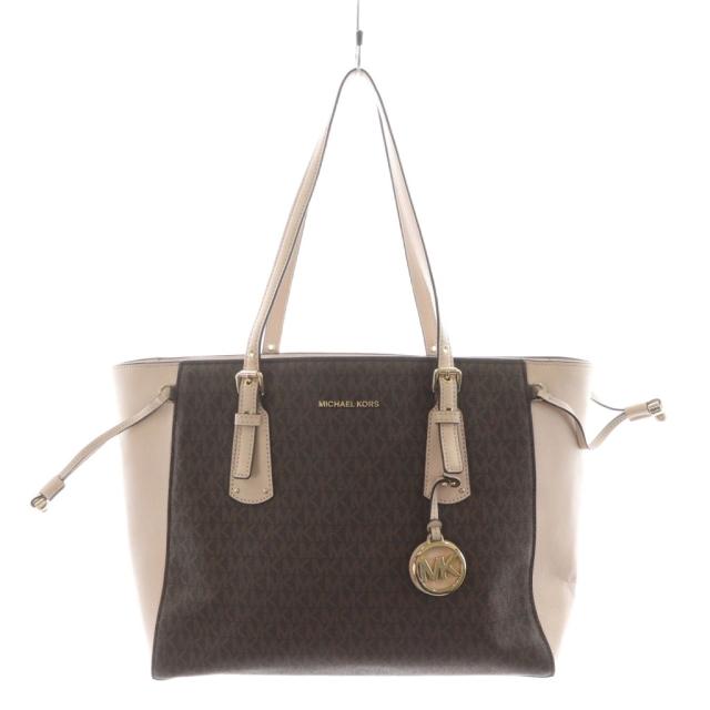 【中古】マイケルコース MICHAEL KORS VOYAGER ミディアム トートバッグ ハンドバッグ ショルダーバッグ ピンク 茶