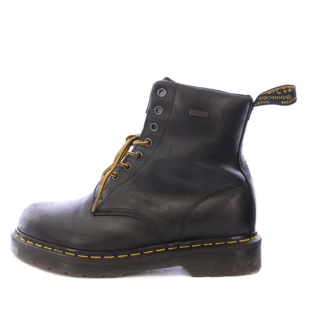 【中古】ドクターマーチン DR.MARTENS ショートブーツ レースアップ 厚底 レザー 8ホール UK7 黒 ブラック 1460WP