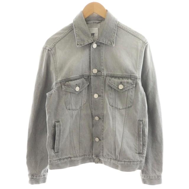 【中古】ピーティートリノ PT TORINO デニムジャケット Gジャン ジージャン ロゴ 48 グレー TL2SGB011DEN