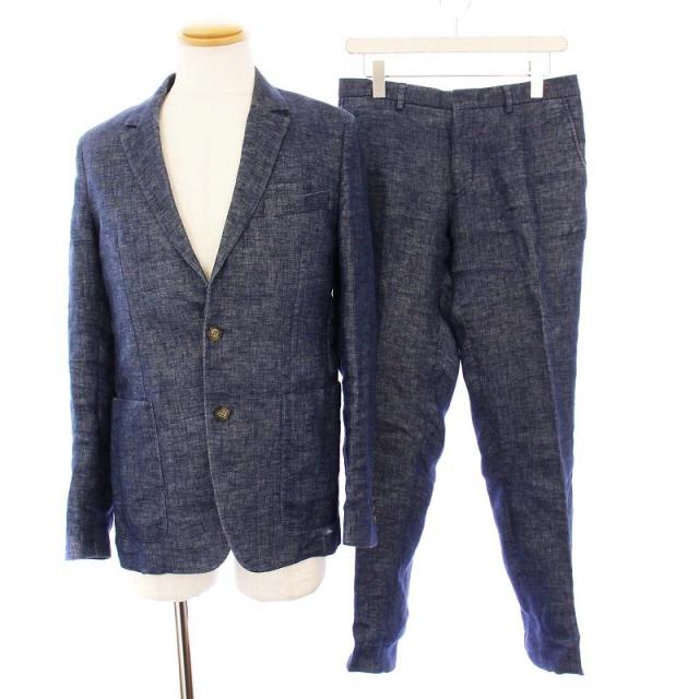 【中古】アミ アレクサンドル マテュッシ シングルスーツ テーラードジャケット パンツ スラックス 46 ネイビー