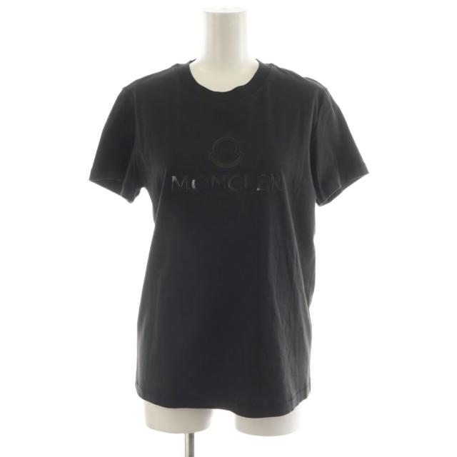 【中古】モンクレール MONCLER 22SS フロントロゴワッペン Tシャツ カットソー 半袖 XS 黒 ブラック