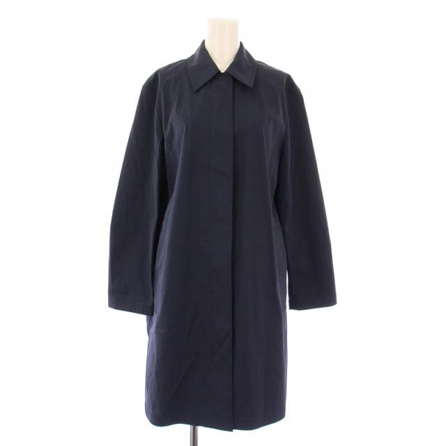 【中古】セオリー スリークトレンチCLカーコート アウター ロング丈 ステンカラー P 紺 ネイビー /BB レディース