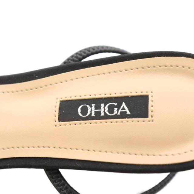 中古】オーガ OHGA CLEAR MULE サンダル ヒール M 黒 ブラック /AN6
