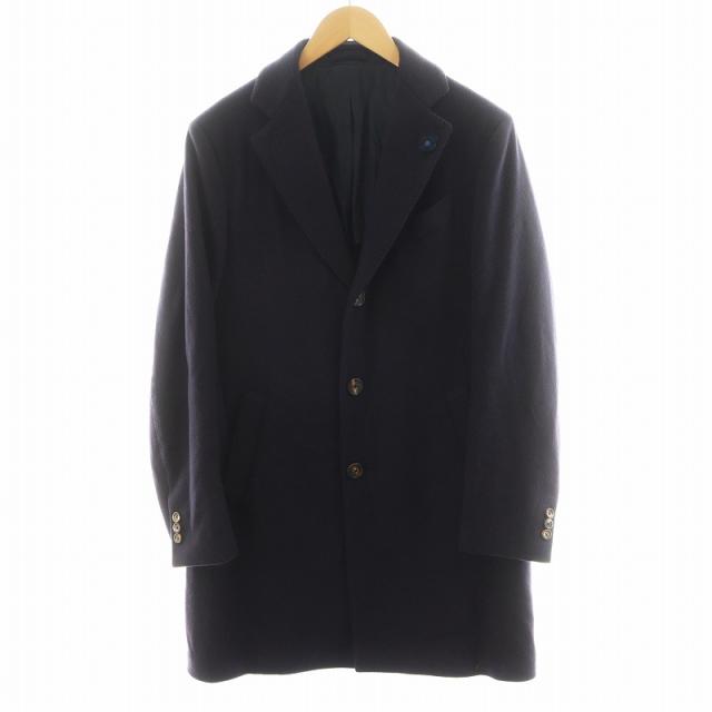 【中古】ラルディーニ LARDINI ブートニエール チェスターコート ロング丈 ウール カシミヤ混 48 紫 JD23177AQ