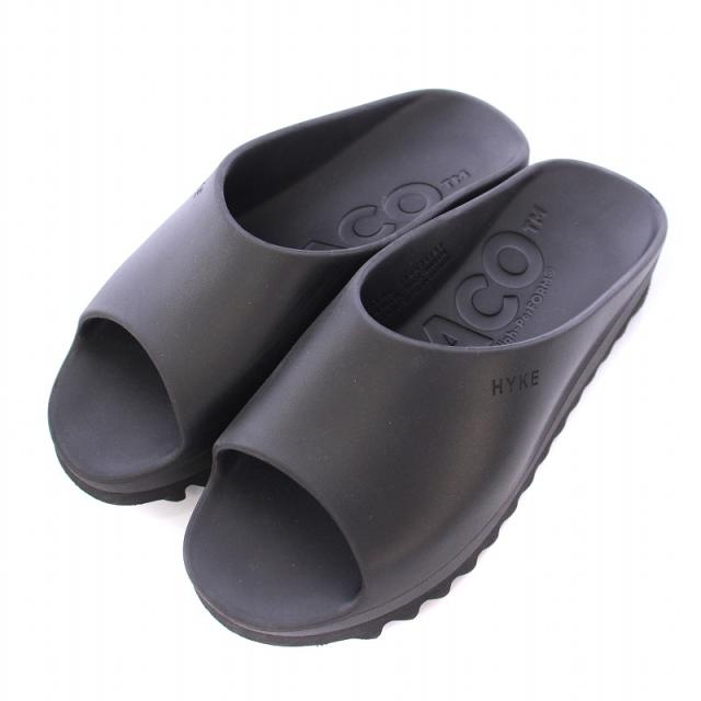 【中古】ハイク HYKE PPACO LUX-2 ラックス2 サンダル ラウンドトゥ 厚底 ロゴ 24cm 黒 ブラック /BB レディース