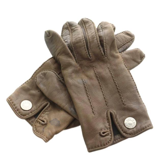 【中古】エルメス HERMES セリエ 手袋 レザー 茶 ブラウン /AN9 ■OH レディース