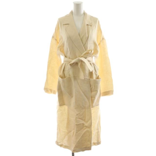 【中古】未使用品 マックスマーラステュディオ Max Mara Studio ガウンコート チェスターコート ロング丈 38 白