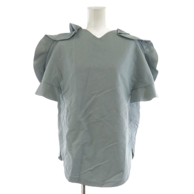 【中古】ジルサンダー JIL SANDER シャツ ブラウス 半袖 麻 リネン 32 水色 ライトブルー JSPU560426WU33030021