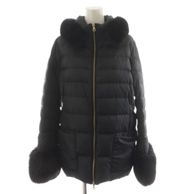 【中古】デュベティカ DUVETICA ケリン KERRIN ダウンジャケット ファー アウター 42 黒 ブラック /AN53 レディース