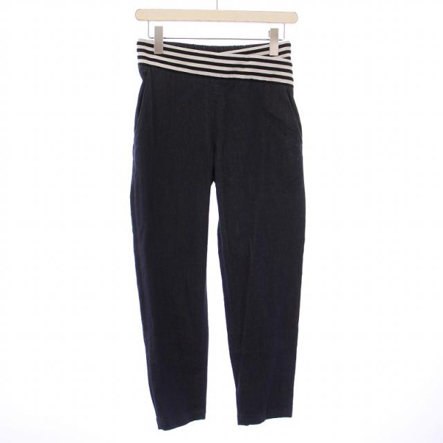 【中古】ボーダーズアットバルコニー デニムテーパードパンツ ジーンズ スキニー ストレッチ 切替 34 インディゴ