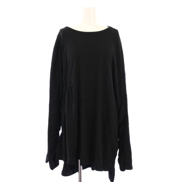 【中古】ヨウジヤマモト FLUFFY COTTON FRAISE STITCH GATHER DETAIL LONG SLV T Tシャツ ロンT 2 黒 レディース