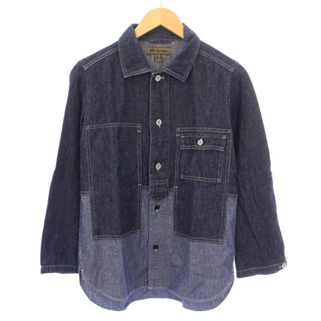 【中古】ナイジェルケーボン ユーティリティジャケット デニムシャツ カジュアル 長袖 麻 リネン混 インディゴ