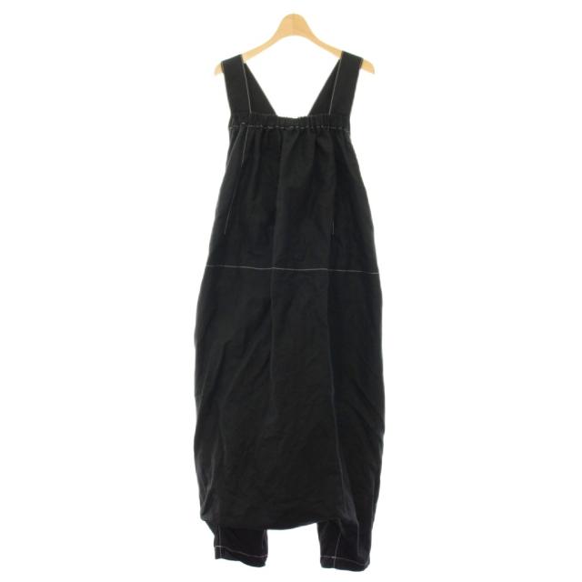【中古】タオ コムデギャルソン AD2021 22SS サルエルサロペット オールインワン 麻 M 黒 TI-A006 レディース