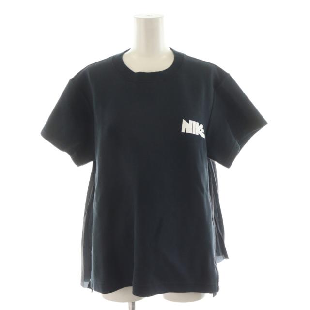 【中古】ナイキ NIKE × サカイ sacai 20AW Tシャツ カットソー 半袖 バックプリーツ ロゴ L 黒 ブラック CZ4690-010