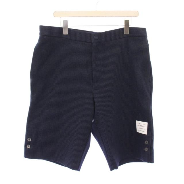 【中古】トムブラウン ロゴパッチバミューダショーツ ショートパンツ ハーフパンツ ジップフライ ストレッチ 3 紺