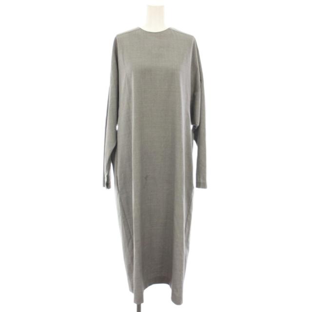 【中古】ブラミンク FALL ウールクルーネックロングスリーブワンピース 長袖 36 グレー 7926-299-0352 レディース