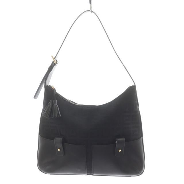 【中古】ジバンシィ GIVENCHY Gロゴ ハンドバッグ ワンショルダーバッグ タッセル レザー キャンバス 黒