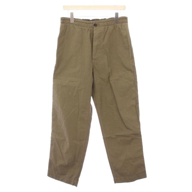 【中古】マーガレットハウエル MARGARET HOWELL 24SS スラックスパンツ ストレート ボタンフライ S カーキ