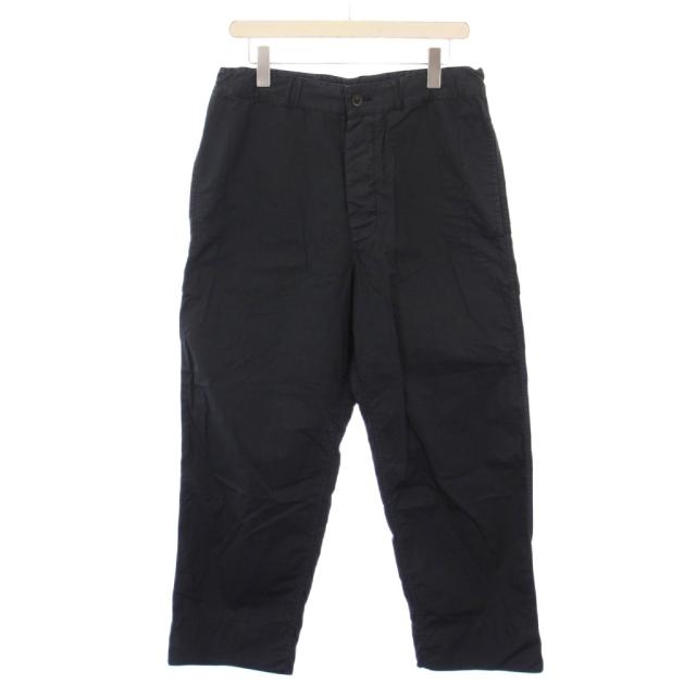 【中古】マーガレットハウエル スーパーファインコットンツイル スラックスパンツ ボタンフライ M 黒 596-4140509