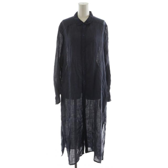 【中古】ドゥーズィエムクラス JOIN CLOTHES 24SS SHIRT DRESS シャツワンピース ロング丈 長袖 リネン 麻 S グレー