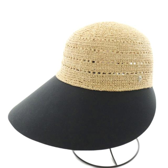 【中古】ヘレンカミンスキー HELEN KAMINSKI メリッサ MELISSA キャップ 帽子 ラフィア ベージュ 黒