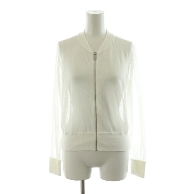【中古】セオリー 24SS AIRY COTTON SHEER BOMBER カーディガン ニット 長袖 ジップアップ S ホワイト 01-4203703