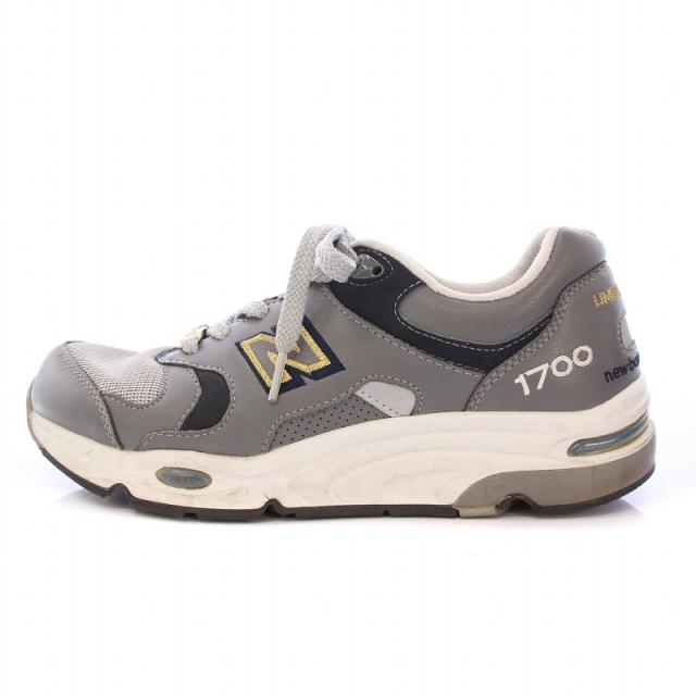 【中古】ニューバランス 1700 ジャパンリミテッド ローカットスニーカー シューズ ロゴ メッシュ レザー グレー