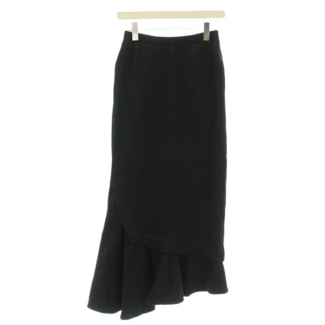 【中古】アンスリード UN3D. 24SS スェット ロングスカート 522410800101  裏起毛 38 黒 ブラック /☆G レディース
