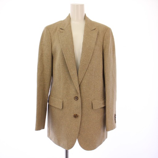 【中古】ミューズ ドゥーズィエム クラス ネップツイードジャケット テーラード シングル 総裏地 シルク ベージュ