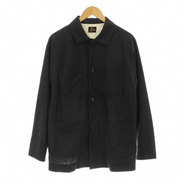 【中古】ニードルス ニードルズ Needles シャツジャケット ステンカラー ウール S 黒 ブラック /KU メンズ
