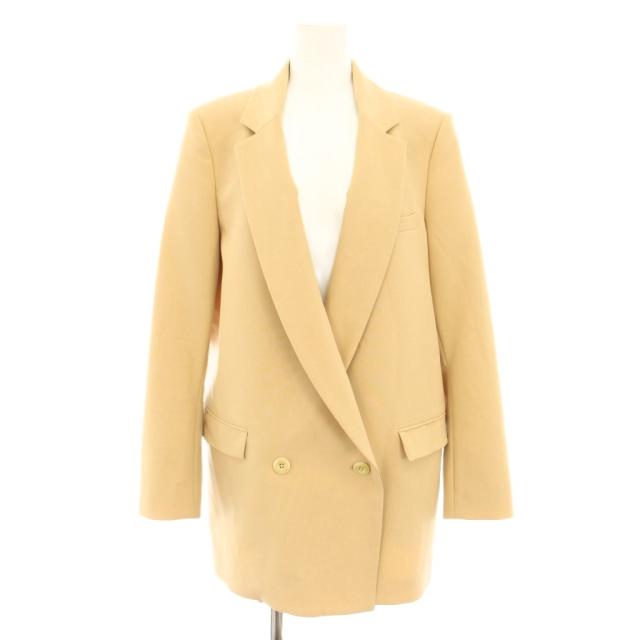 【中古】フミエタナカ FUMIE TANAKA テーラードジャケット ダブル 2 ベージュ F215-09 /YT レディース