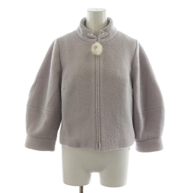 【中古】ルネ Rene ショートジャケット パール装飾 ウール 34 ラベンダー 6143020 /AN47 レディース