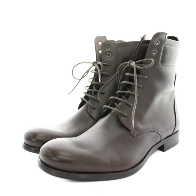 【中古】イヴサンローラン NOLITA BOOTS ショートブーツ レースアップ レザー 41 茶 ブラウン 299759 /YT メンズ
