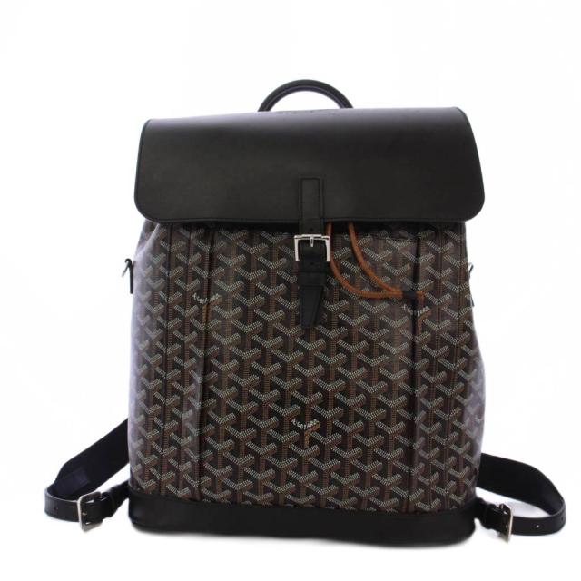 【中古】ゴヤール GOYARD アルパン バックパック MM リュックサック デイバッグ 黒 茶 /KH ●D メンズ レディース