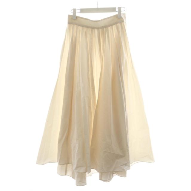 【中古】エブール ebure フレアスカート ロング丈 ペチコート付き 38 白 ホワイト 3010500159 /AN22 レディース