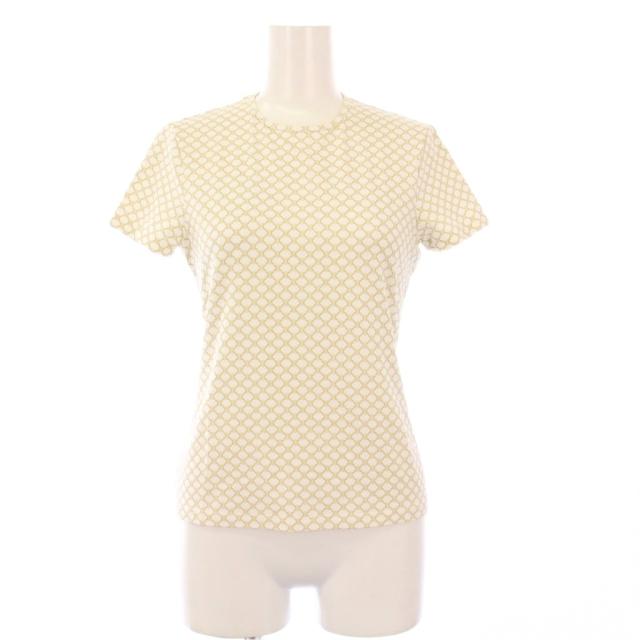 【中古】セリーヌ CELINE マカダム Tシャツ カットソー 半袖 M 白 ベージュ 2 0358/0781 /KH レディース