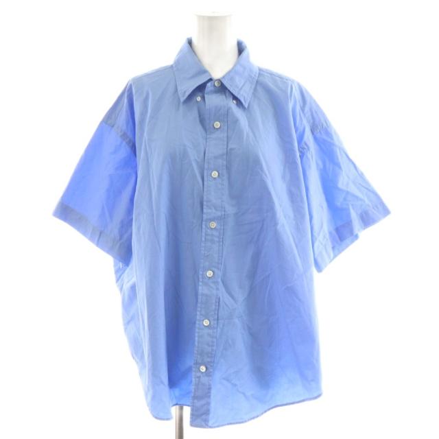【中古】シンゾーン ハーフスリーブダディシャツ ブラウス 半袖 F0 水色 25MMSBL06 /AN26