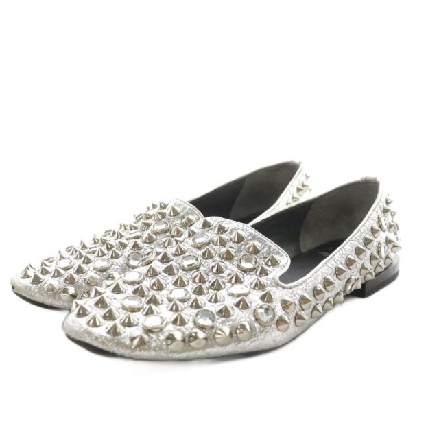 【中古】ジェレミースコット Jeremy Scott × スタッカート STACCATO パンプス ラウンドトゥ 24.0cm シルバー色