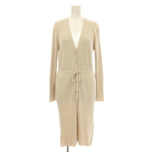 【中古】セオリーリュクス 21AW KENSINGTON HELOISE リブニット カーディガン ロング 長袖 Vネック ベルト付き 38