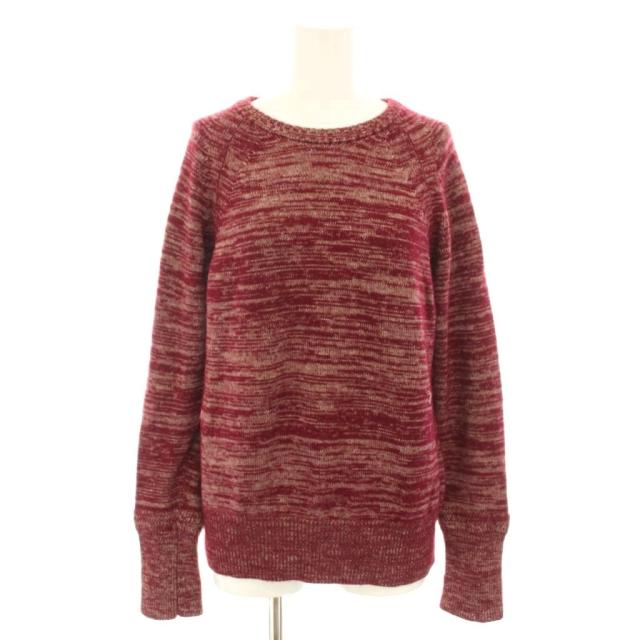 【中古】ナイジェルケーボン ニット セーター クルーネック 長袖 ハイゲージ 麻 8 赤 8043-08-40001 レディース