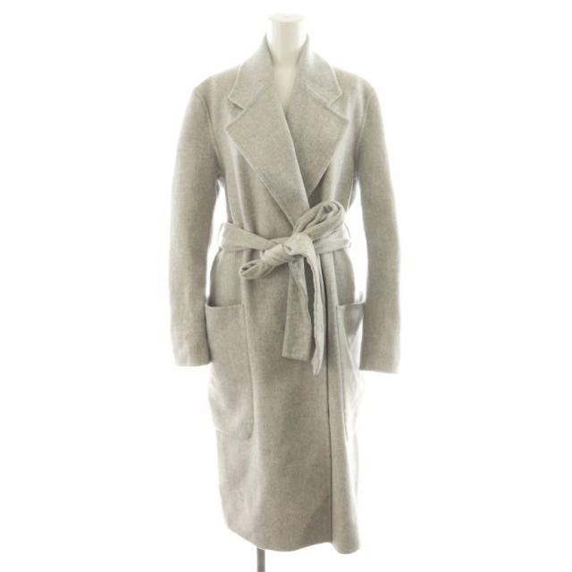 【中古】アクネ ストゥディオズ Acne Studios チェスターコート ロング丈 ウール リボン付き 34 グレー A90015