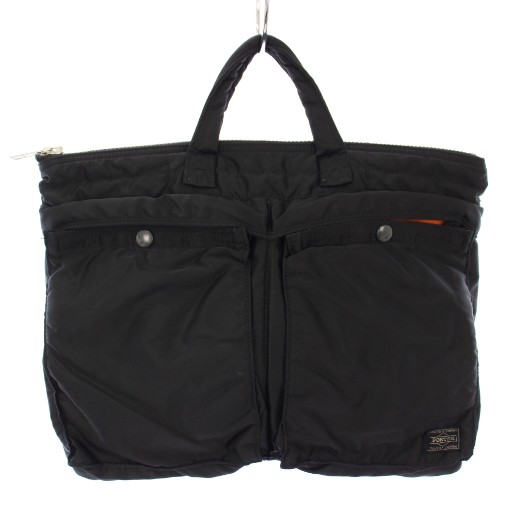 【中古】ポーター PORTER 吉田カバン タンカー ナイロン トートバッグ ビジネスバッグ 黒 オレンジ /TK メンズ