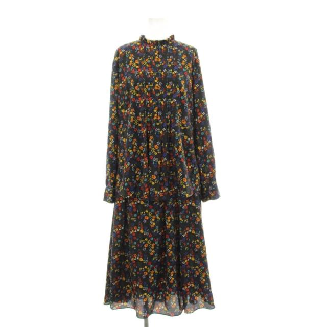 【中古】ピーエスポールスミス セットアップ 上下 ブラウス 長袖 フレアスカート ロング マキシ 花柄 44L