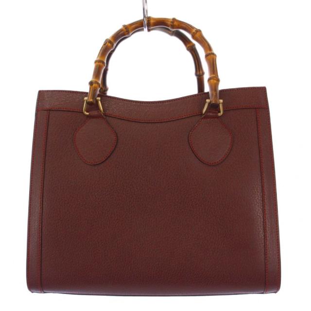 【中古】グッチ GUCCI バンブー ダイアナ ハンドバッグ レザー 赤茶 002 1186 0260 /KH ■OH レディース