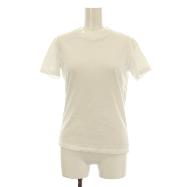 【中古】プラダ PRADA トライアングルロゴ カットソー Tシャツ 半袖 クルーネック S 白 ホワイト 35570