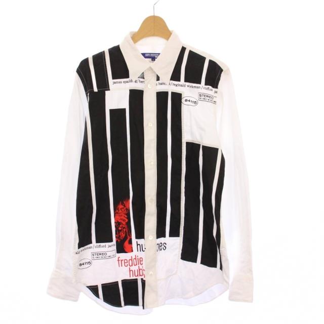 【中古】ジュンヤワタナベマン JUNYA WATANABE MAN AD2015 シャツ 長袖 プリント ロゴ S 白 WP-B050 /KH メンズ