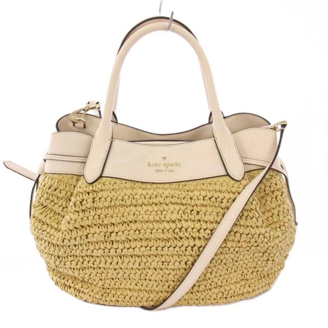 【中古】ケイトスペード ダンプリングストローラージサッチェル 2WAY ハンドバッグ ショルダーバッグ ベージュ 白