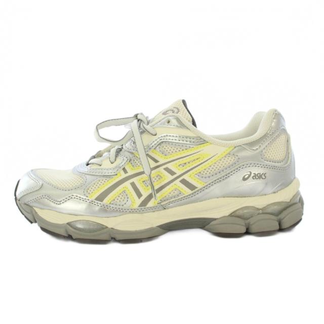 【中古】アシックス asics GEL-NYC ゲルNYC ローカットスニーカー シューズ 厚底 ロゴ シルバーカラー 白